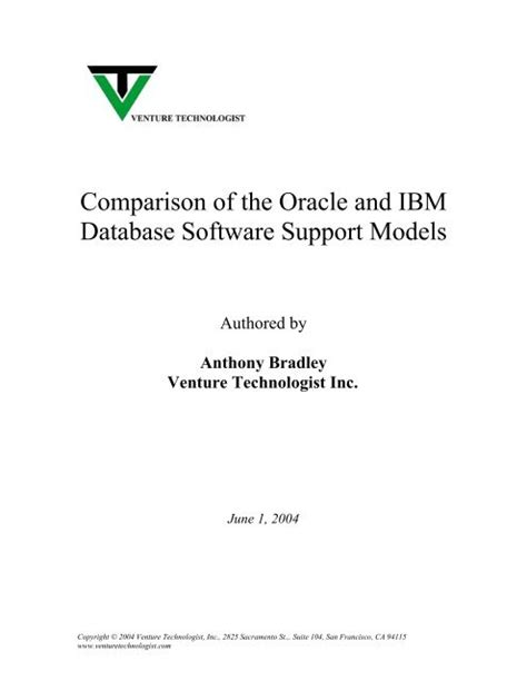 Comparison Of The Oracle And Ibm Database Software Support Models