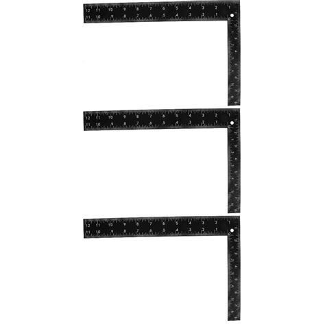 Homemaxs 3pcs Leather Crafting Carpenter Square Measuring Ruler Drawing Ruler Geometry Ruler
