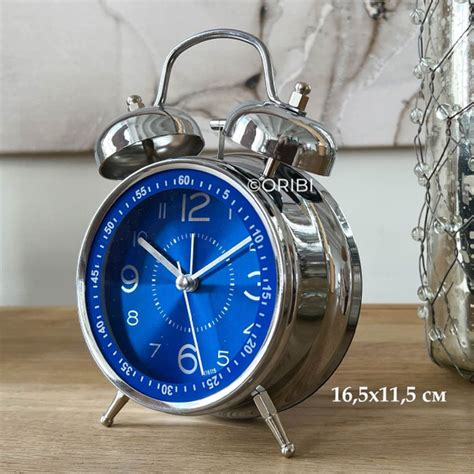 Oribi Будильник металлический настольный с колокольчиками в ретро стиле с безелем цвет