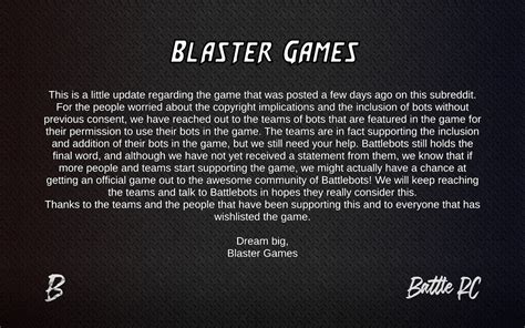 Update Regarding The Battle Rc Game R Battlebots