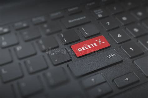Red Delete Button On Computer Keyboard Stock Image Image Of Computer