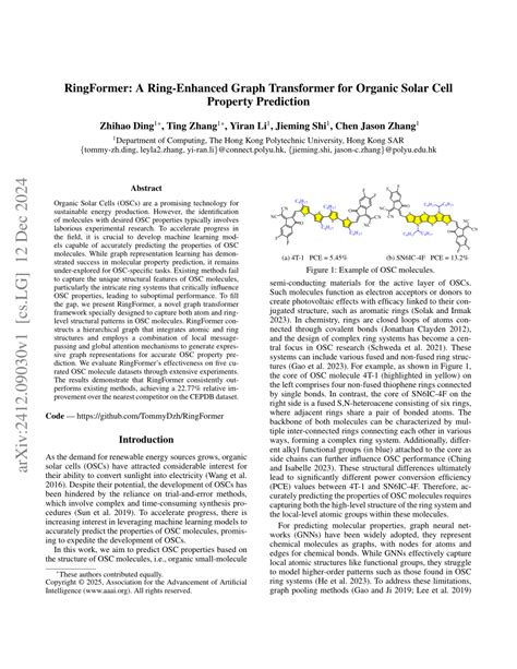 Pdf Ringformer A Ring Enhanced Graph Transformer For Organic Solar Cell Property Prediction