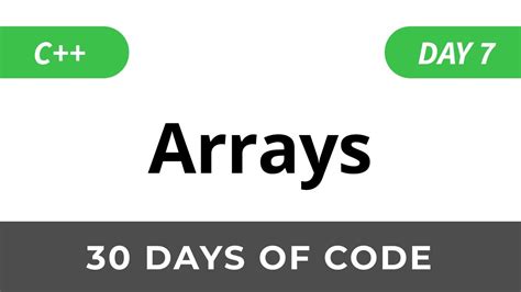 Day 7 Arrays 30 Days Of Code HackerRank Solutions YouTube