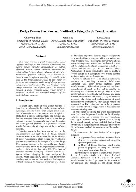 Pdf Design Pattern Evolution And Verification Using Graph Transformation