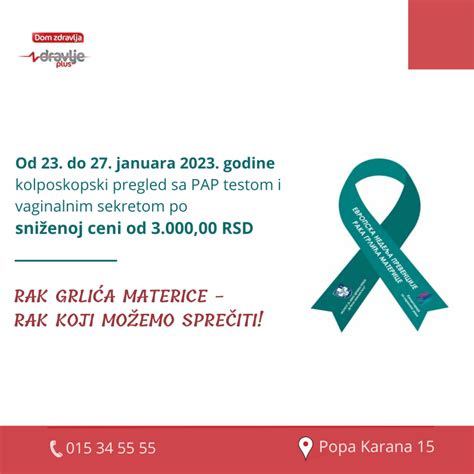 U Susret Evropskoj Nedelji Prevencije Raka Grlića Materice Akcija Od Ponedeljka Zdravlje Plus