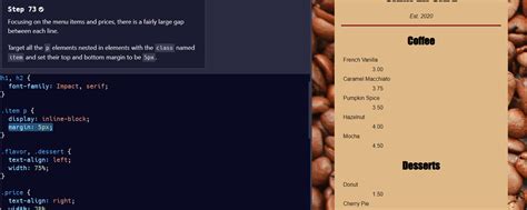 Issue In Step 73 Of Learn Basic Css By Building A Cafe Menu Freecodecamp Support The