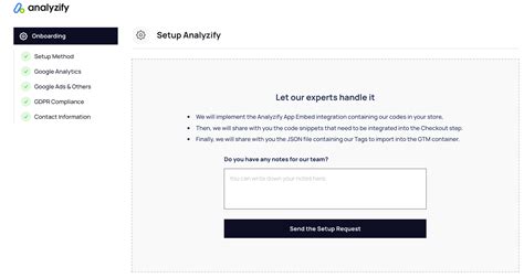 How To Send Dfy Setup Request Analyzify Docs
