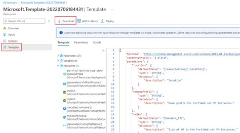 Deploying Fortiweb Vm From Arm Template Fortiweb Public Cloud Fortinet Document Library