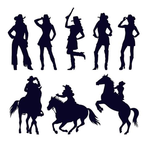 Cowgirl Silhouette Vectors And Illustrations For Free Download Freepik