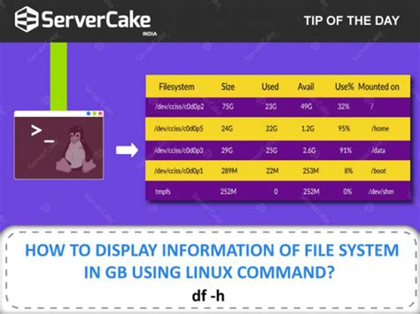 How To Display Information Of File System In Gb Using Linux Command Servercake