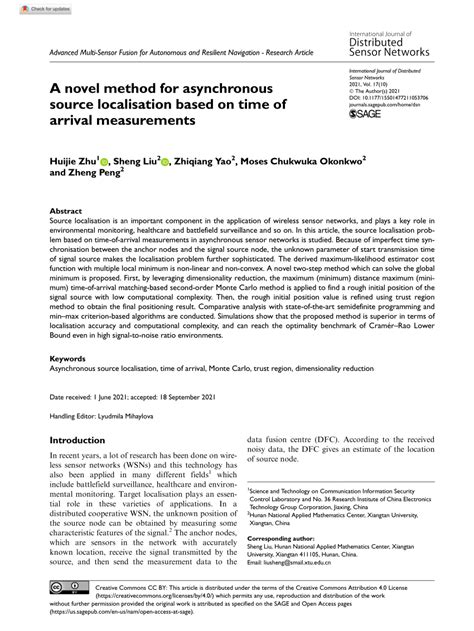 pdf a novel method for asynchronous source localisation based on time of arrival measurements