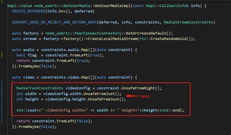 getusermedia failed to pass parameter to native · issue 730 · node webrtc node webrtc · github
