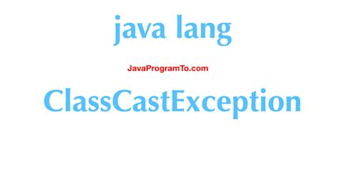 Java Lang Classcastexception Fixed