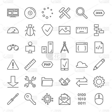 编程的图标集。