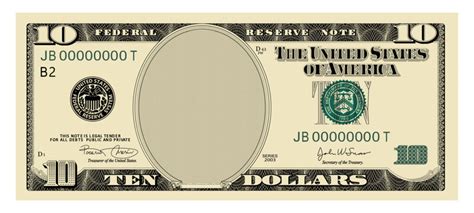 10 Dollar Bill Template