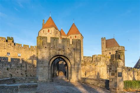 Panorama View Historical Castle Carcassone Cite Carcassone Towers