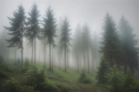 Premium Ai Image Foggy Forest