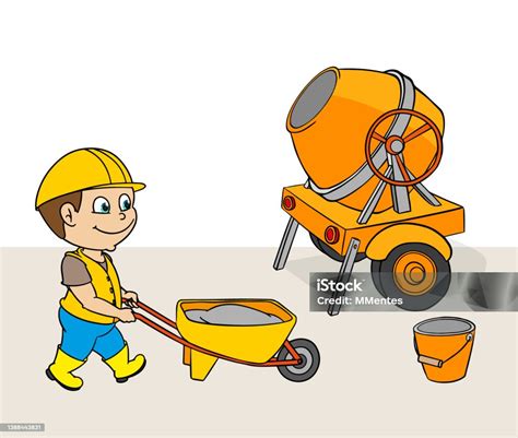 소년 건설 노동자 건축가 프로젝트 박격포 기계 수레 만화 이야기 벡터 세트 개념에 대한 스톡 벡터 아트 및 기타 이미지 개념 개념과 주제 개발 Istock