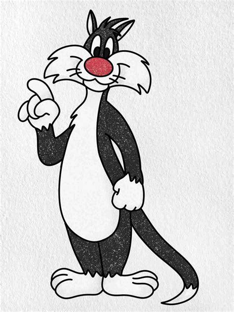 How To Draw Sylvester The Cat Helloartsy