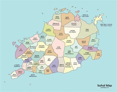 보홀 지도 행정 구역 알기 편한 무료 자료 Green Blog