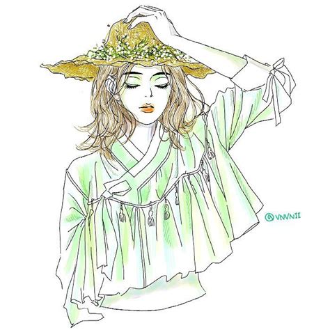 그림 일러스트 그림 애니메이션 한복