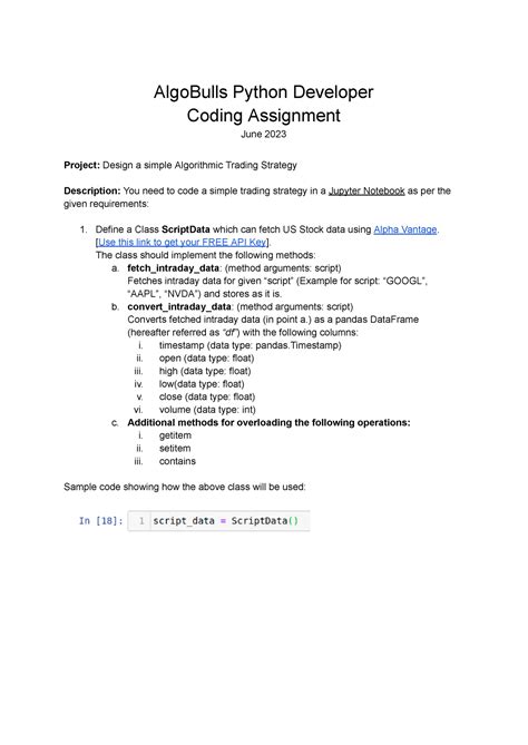 Algo Bulls Python Developer Strategy Coding Assignment 1 Algobulls Python Developer Coding