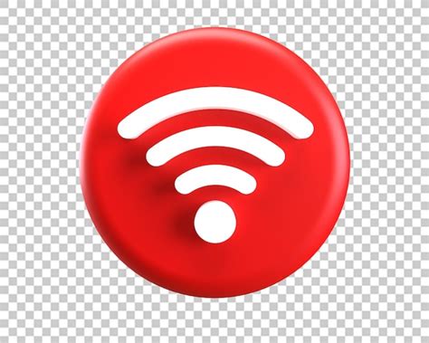 Premium Psd Wifi Red Icon 3d Render