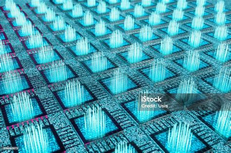 Ai인공 지능 개념입니다 기계 학습 빛나는 트랙이 있는 회로 기판의 중앙 컴퓨터 프로세서 인코딩된 데이터입니다 회로 배경 3d 그림을 통해 컴퓨터 칩 3차원 형태에 대한