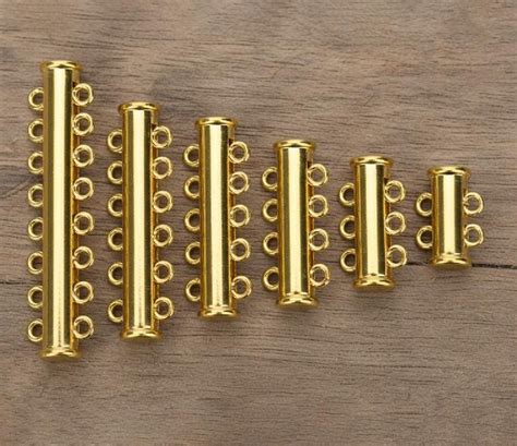 Tube Clasps Multi Strand Slide Bar Clasp Bright And Antiqued Cuff Hooks