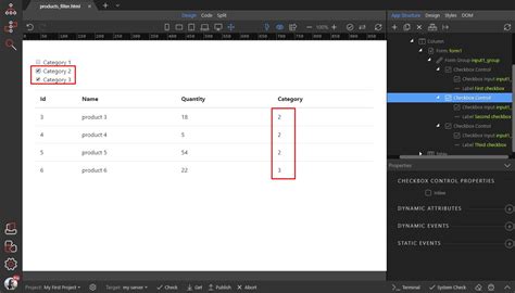 Wappler Documentation Filtering Database Query With Multiple Checkboxes