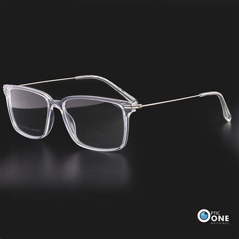Mens Lightweight Eyeglasses With Thin Metal Arms Clear Frame Optic