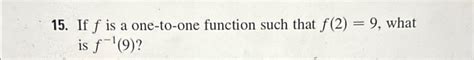 Solved If F Is A One To One Function Such That F Chegg Com