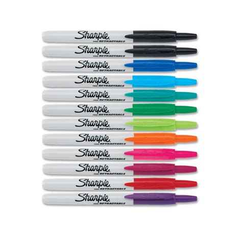 12 Color Sharpie Rt Retractable Permanent Markers Fine Tip 12 Pack Drawing Coloring