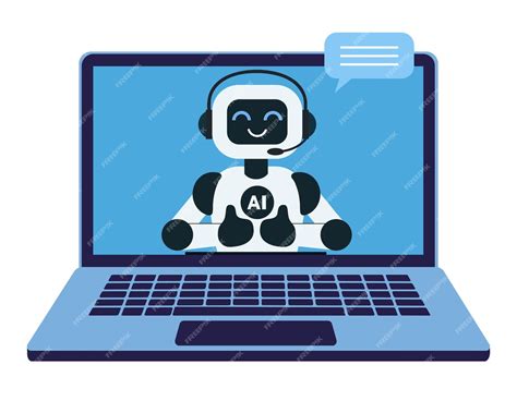 Cute Chat Bot Robot Assistant Shows Thumbs Up For Customer Support On The Laptop Monitor Screen