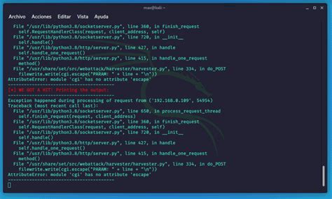 Error Traceback Python In Recibe Password · Issue 715 · Trustedsecsocial Engineer Toolkit · Github