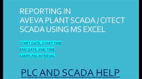 Scada Reporting Generate Report In Aveva Plant Scadacitect Scada Using Microsoft Excel Youtube