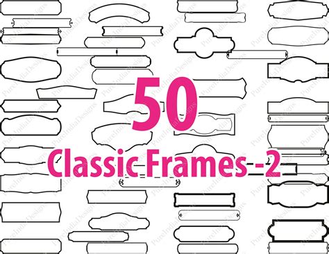 50 Classic Frames Frame Svg Clipart Frames Png Files For Cricut