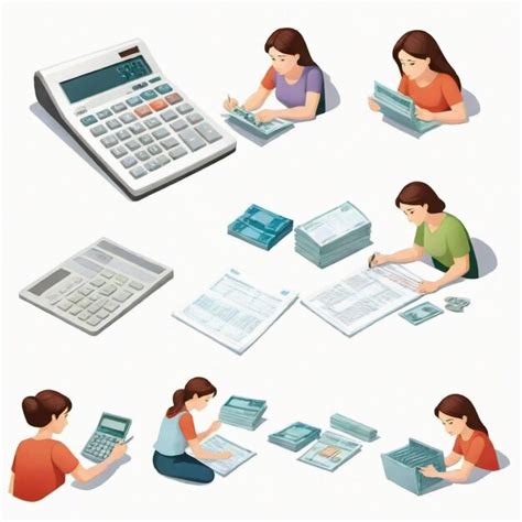 Person Calculating Savings Detailed Vector Set Premium Ai Generated