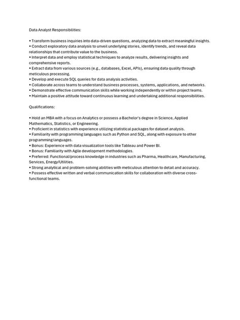 Data Analyst Intern Jd Pdf