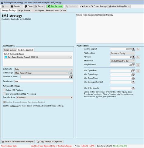 Finantic Portfolio123 Not Selectable In Backtest Wealthlab
