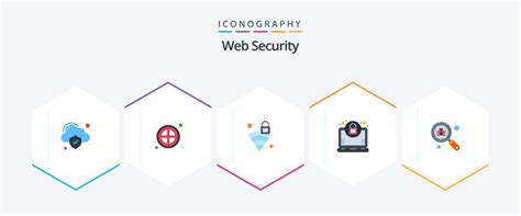 Web Security 25 Flat Icon Pack Including Bug Search Security Scan Laptop 19204177 Vector Art