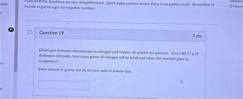 Solved Dinitrogen Tetroxide Decomposes To Nitrogen And