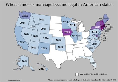 When Same Sex Marriage Became Legal In American Maps On The Web