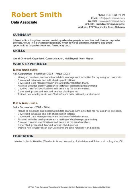10 Data Associate Resume Samples And Templates For 2025