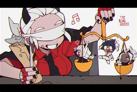 Lucifer Justice Judgement And Azazel Helltaker Drawn By Friedbirdchips Danbooru