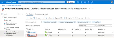 Provision Oracle Exadata Database Service On Exascale Infrastructure On Oracle Database Azure