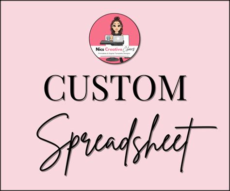 Basic Custom Spreadsheet Template For Google Sheets Or Microsoft Excel Nics Creative Chaos