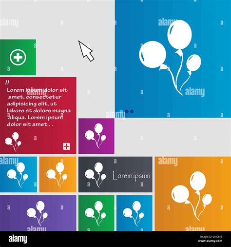Balloons Icon Sign Buttons Modern Interface Website Buttons With Cursor Pointer Vector Stock