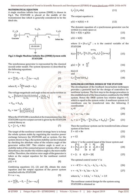 Nonlinear Control Of Static Synchronous Compensator Statcom For