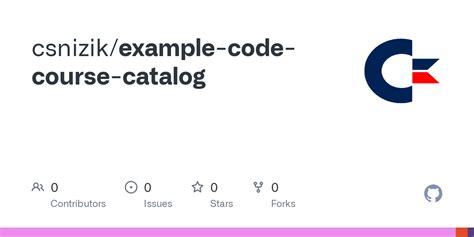 Github Csnizik Example Code Course Catalog